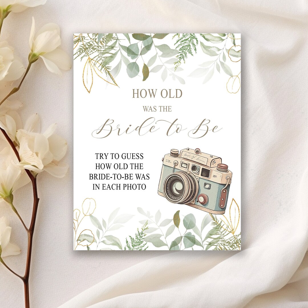 How Old Was the Bride-to-be Bridal Shower Game for Bridal Shower ...