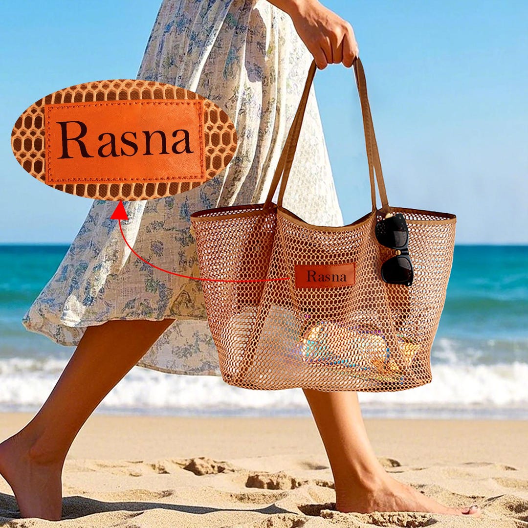 Custom Beach Tote Bag,initial Woven Tote，beach Tote Bag With Name ...