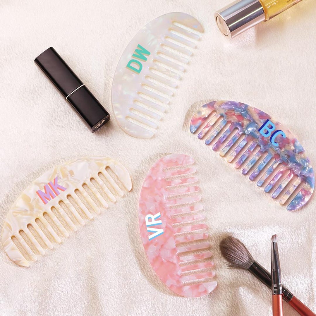 Personalized Comb,wide Tooth Comb,acetate Hair Comb With Name,shadow ...