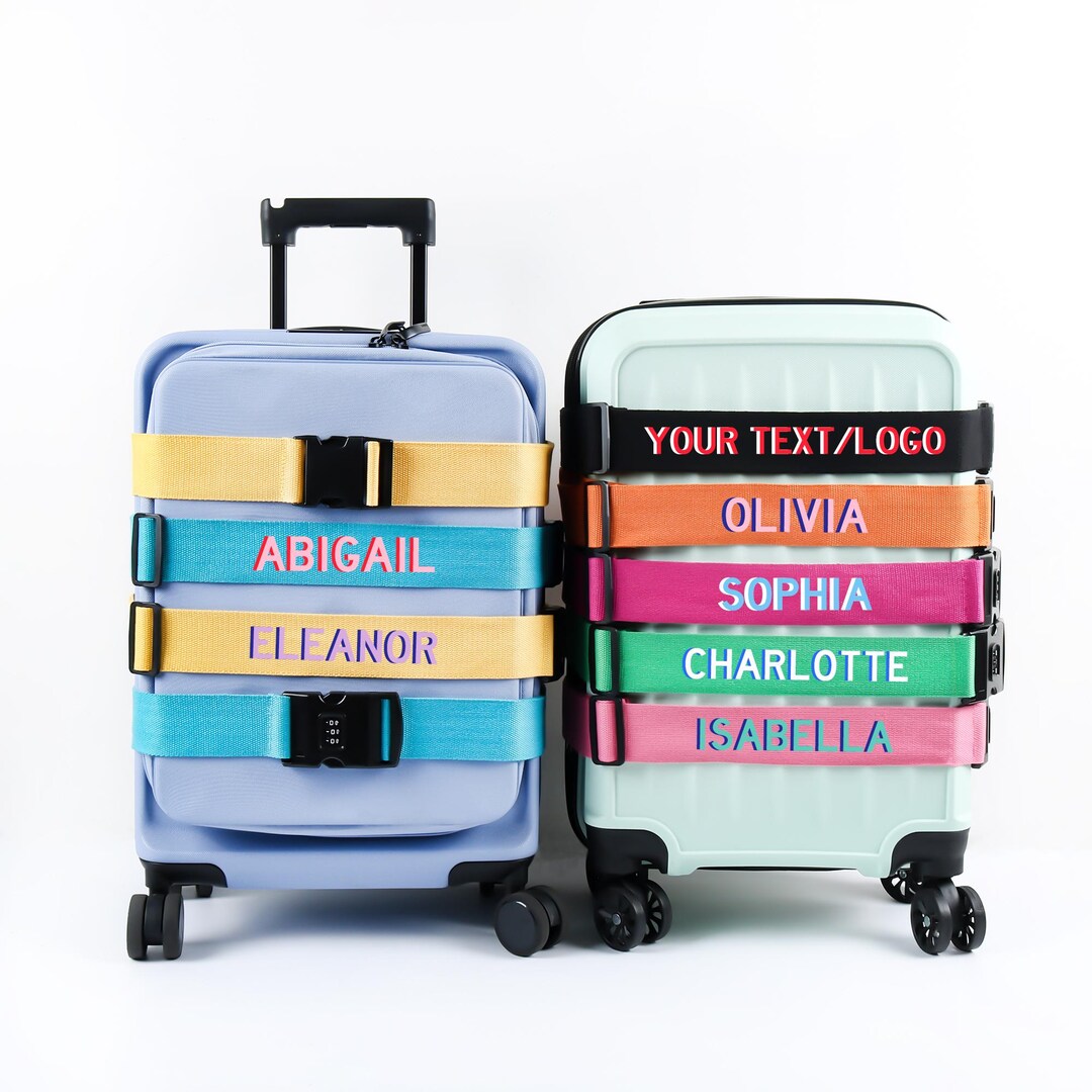 Personalised Luggage Strap: Custom Travel Suitcase Belt,accept Logo ...