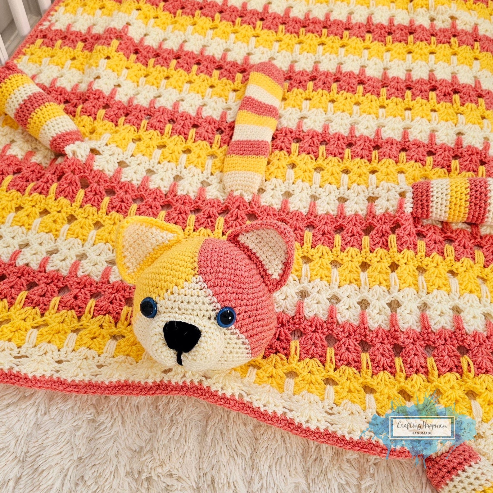 Calico Cat Crochet Baby Blanket PATTERN | Amigurumi Toy, Stroller Throw ...