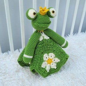 Froggy Frog Lovey Baby Blanket Comforter Security Blanket Crochet ...
