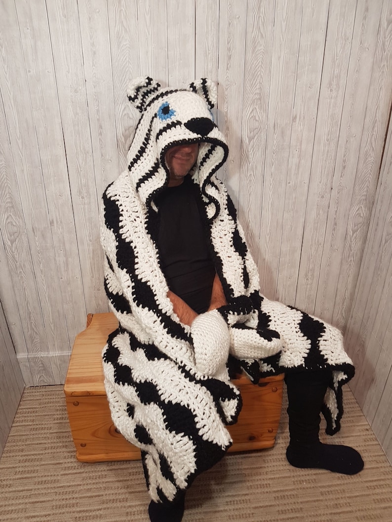 Snow Tiger Hooded Blanket Crochet Pattern | Adult & Child Sizes (PDF ...