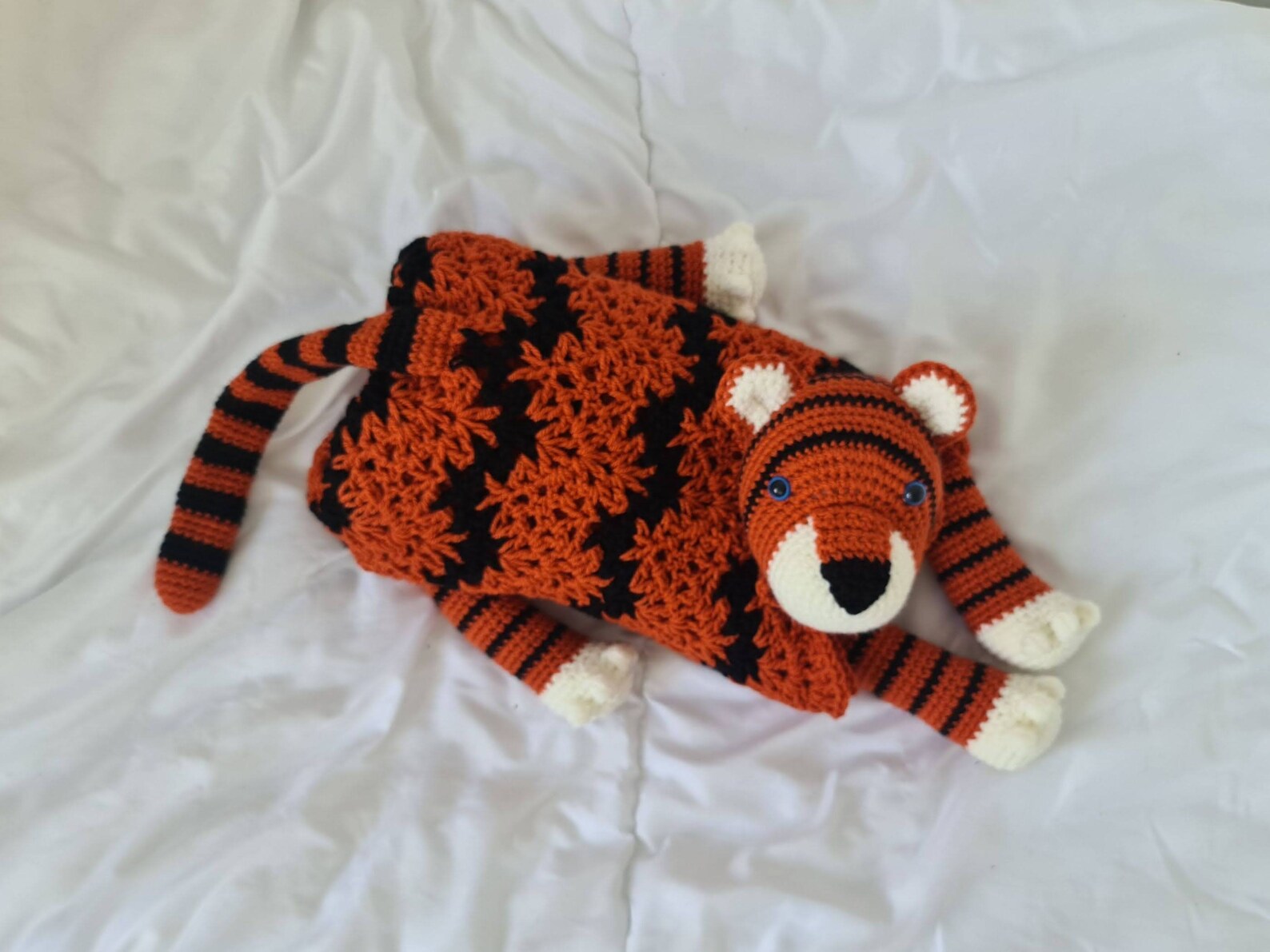 3in1 Jungle Tiger Folding Baby Blanket Crochet Pattern Pram Toy ...