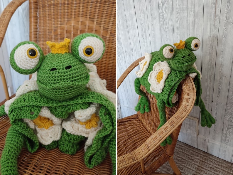 Crochet Frog Baby Blanket Pattern | 3in1 Folding Pram Toy (PDF Pattern ...