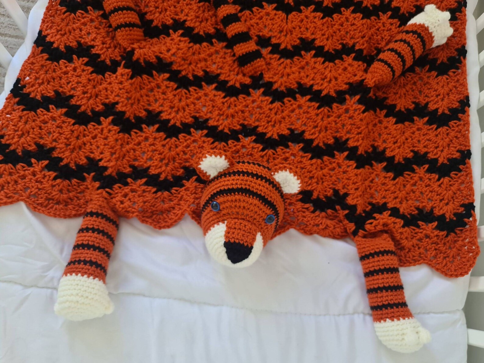 3in1 Jungle Tiger Folding Baby Blanket Crochet Pattern Pram Toy ...