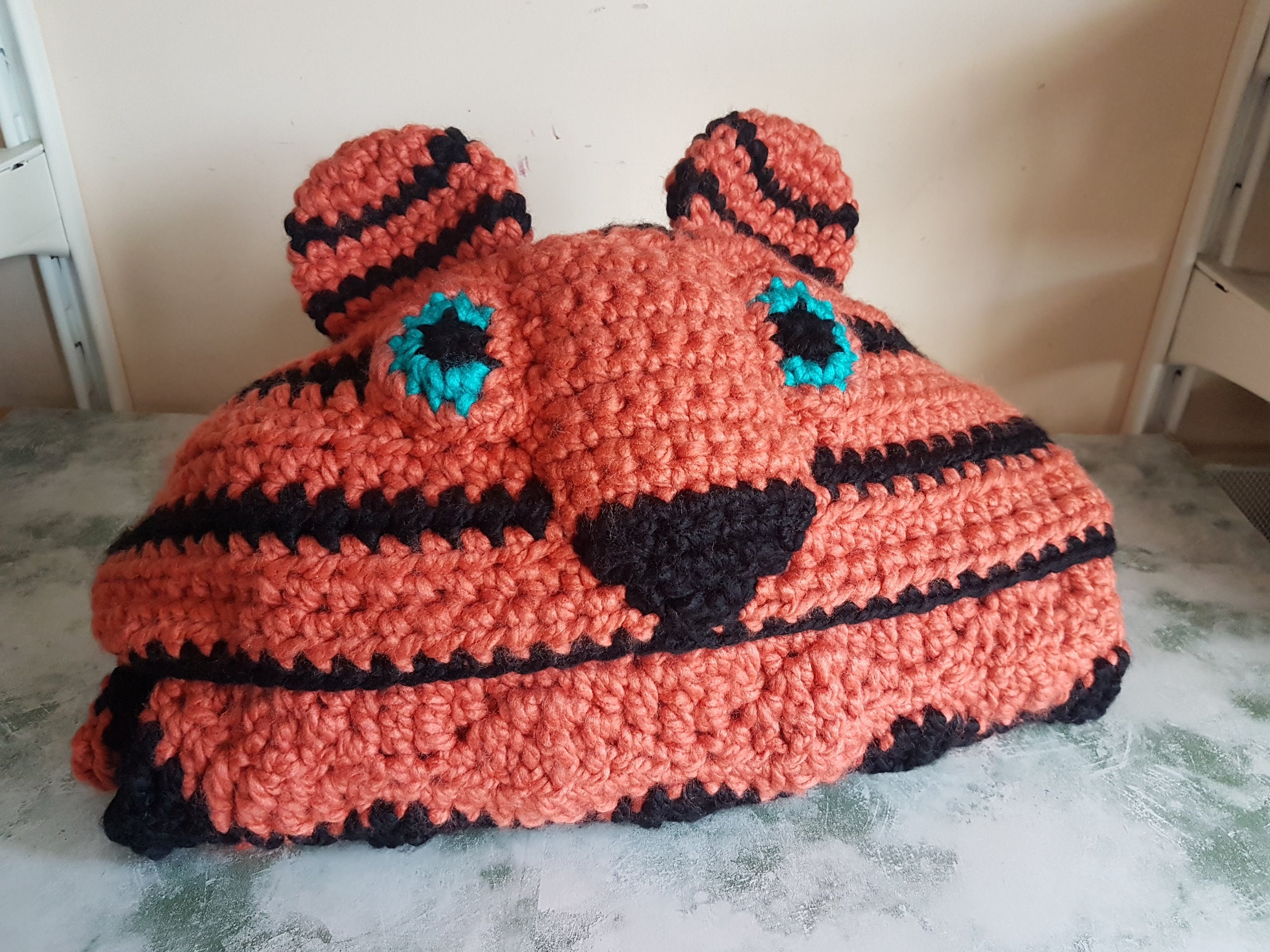 2in1 Safari Tiger Hooded Blanket Adult & Child Sizes CROCHET PATTERN ...