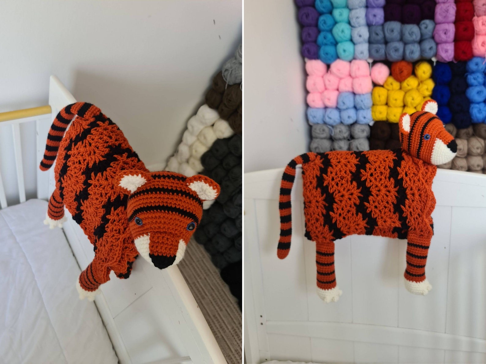 3in1 Jungle Tiger Folding Baby Blanket Crochet Pattern Pram Toy ...