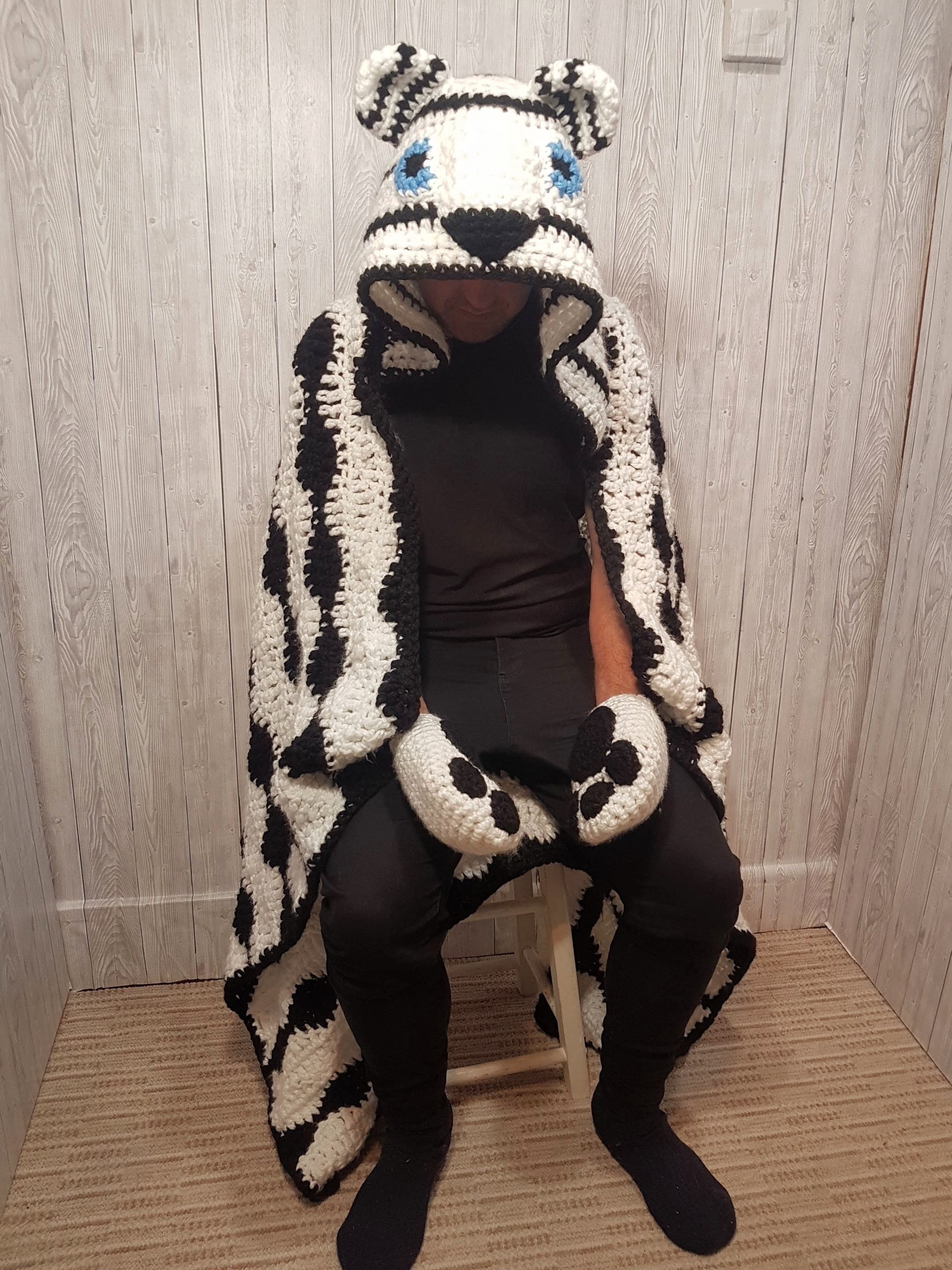 Snow Tiger Hooded Blanket Crochet Pattern | Adult & Child Sizes (PDF ...