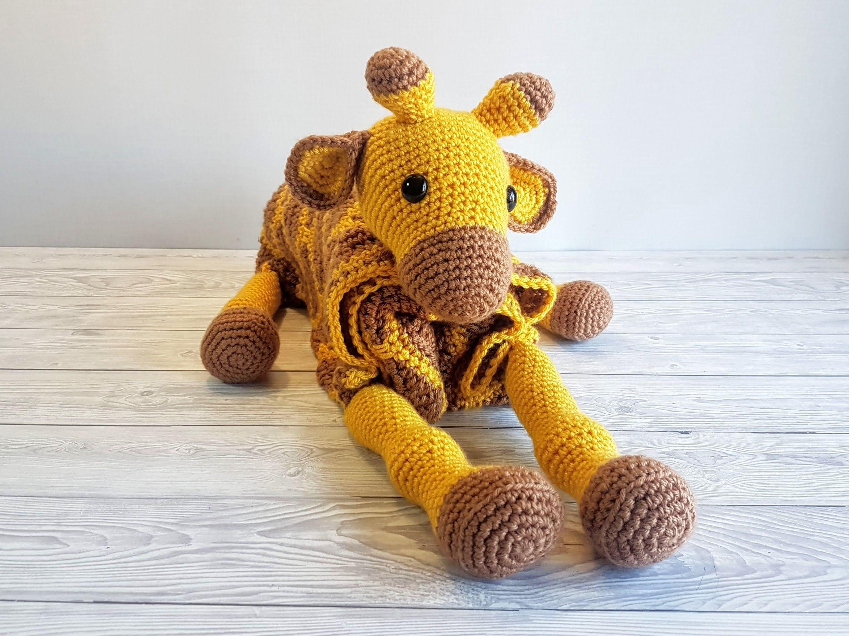 3in1 Safari Giraffe Folding Baby Blanket Crochet Pattern - Etsy Australia