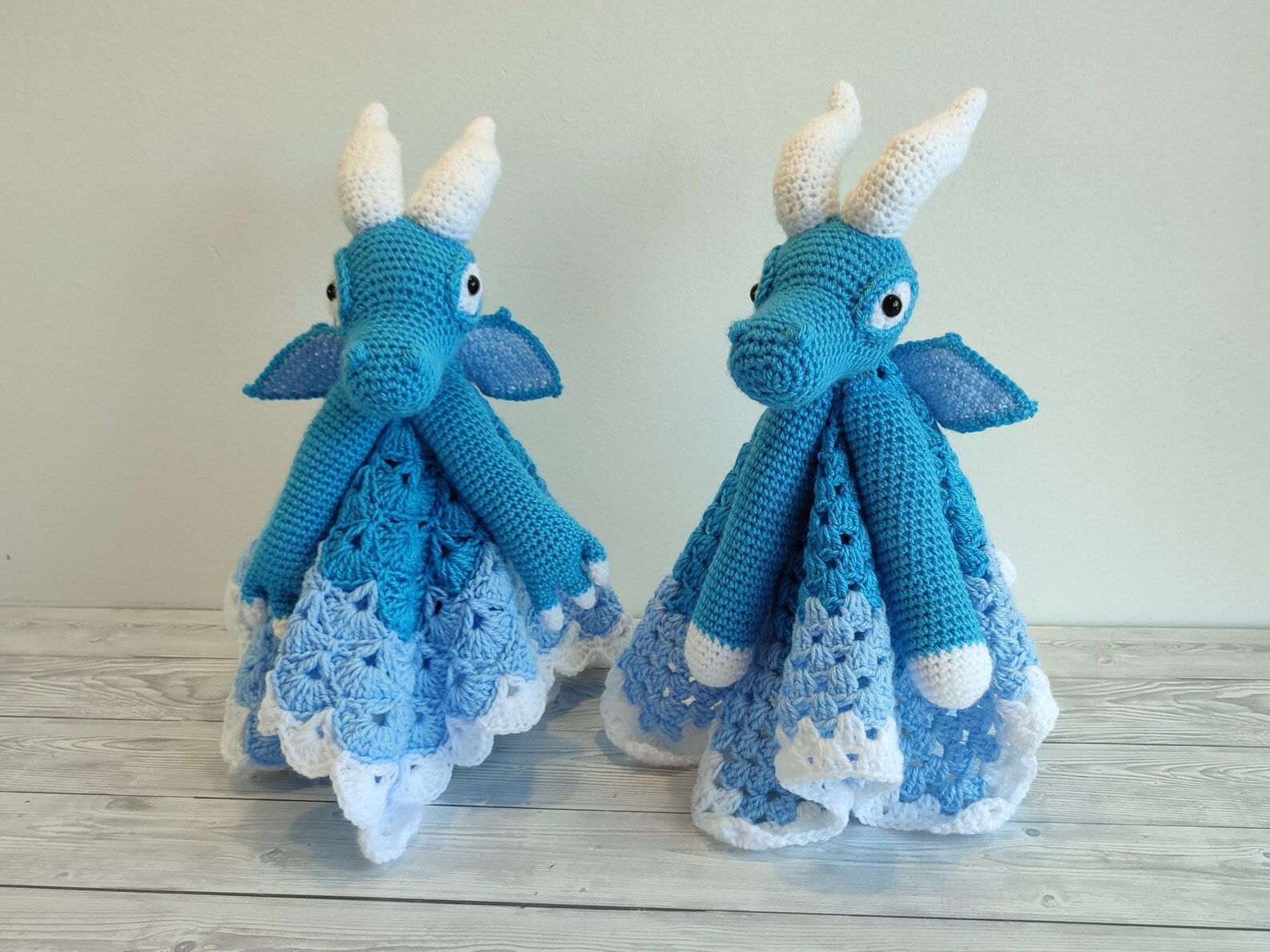 Blizzard the Ice Dragon Baby Lovey Blanket Comforter Security - Etsy