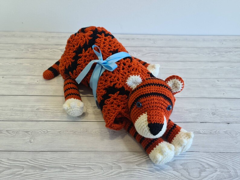 3in1 Jungle Tiger Folding Baby Blanket Crochet Pattern | Pram Toy ...