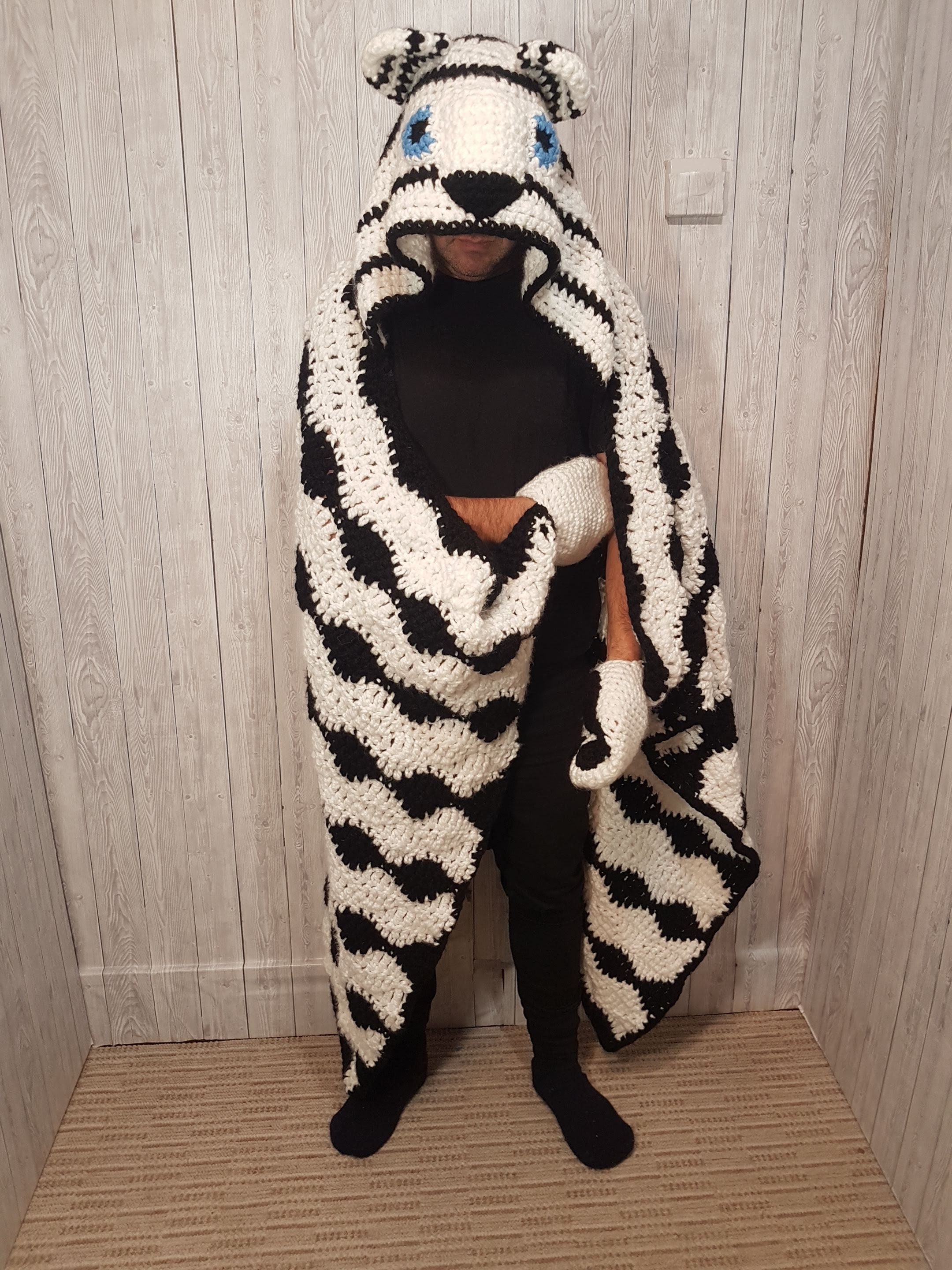 Snow Tiger Hooded Blanket Crochet Pattern | Adult & Child Sizes (PDF ...