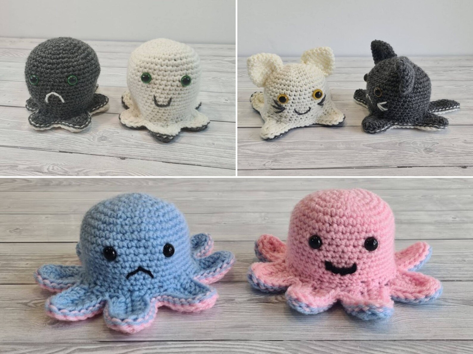 3 Reversible Crochet Amigurumi Toys Bundle Reversible | Etsy UK