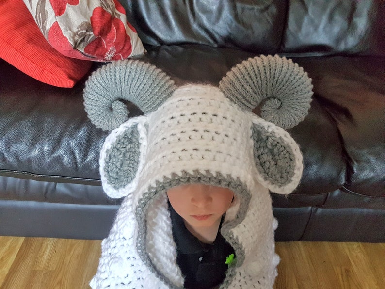 Crochet Hooded Ram Blanket PATTERN – Adult & Child Sizes (PDF Pattern ...