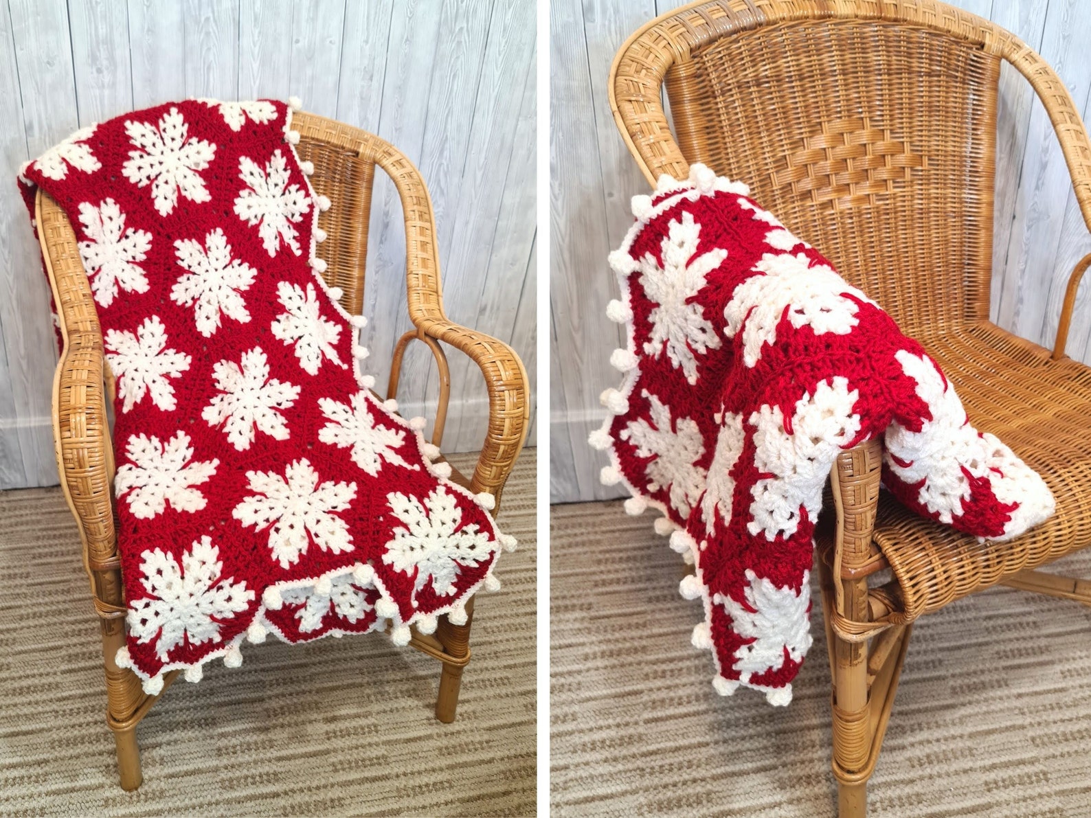 Crochet Snowflake Baby Blanket Pattern | Hexagon Lapghan (PDF Pattern ...
