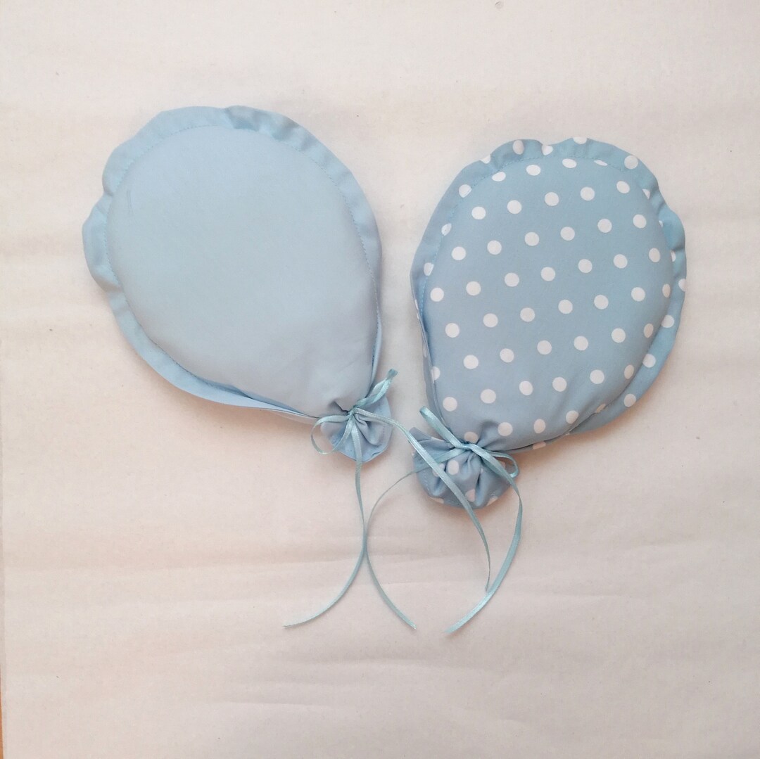 Wall Decoration Balloon // 2 Fabric Balloons in Blue for Hanging for ...