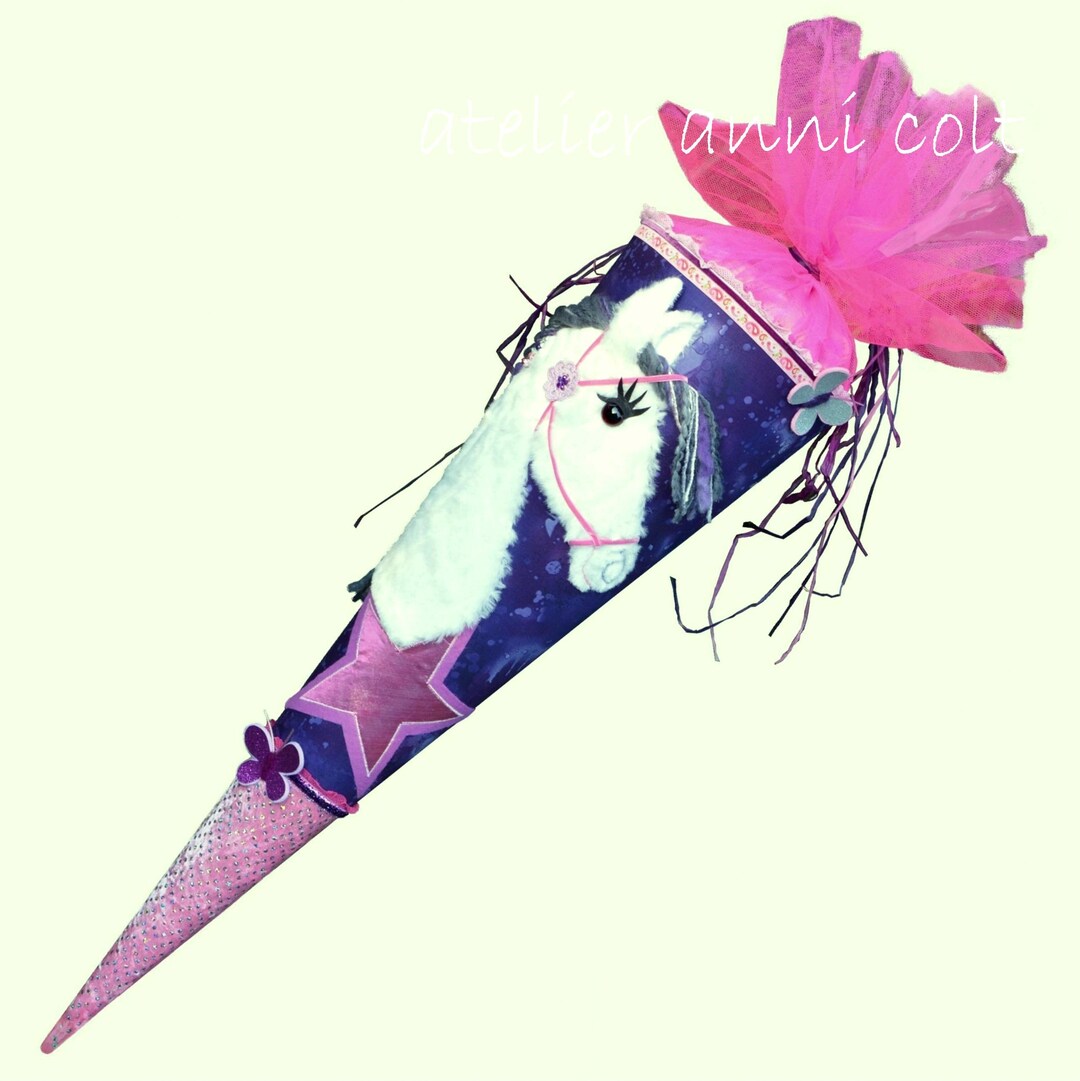 School Cone With White Horse, Candy Cone Pony, Horse School Cone Purple ...