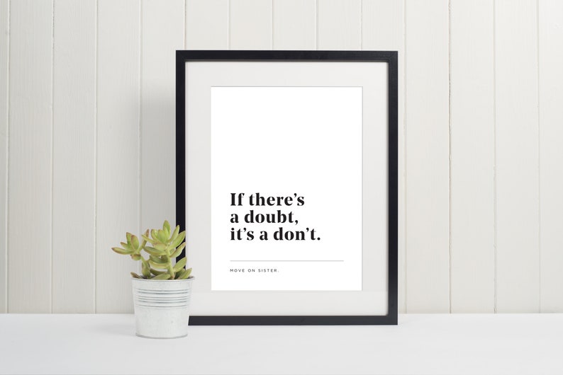 Doubt Art Printable | Wall Art | Art Print | Ready to Frame | Printable ...