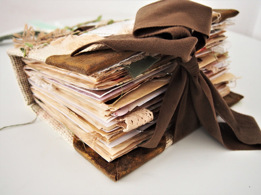 Fabric and Lace Handmade Junk Journal Vintage Diary Album Photos Hand ...
