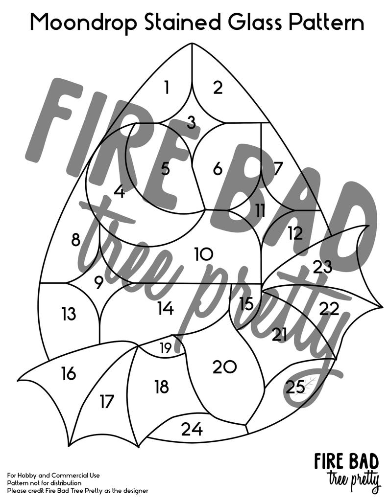 Moondrop Stained Glass Pattern - Etsy