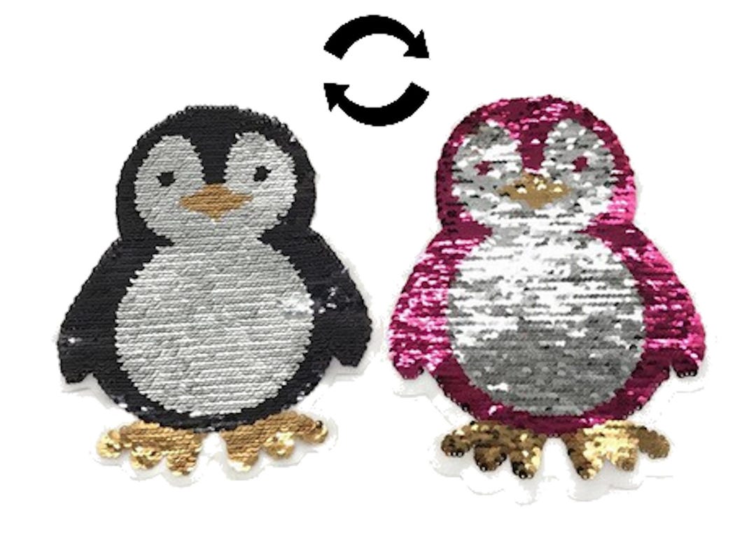 22 Cm Sequins Penguin Patch Appliqué Sequins Patch Reversible Sequins ...