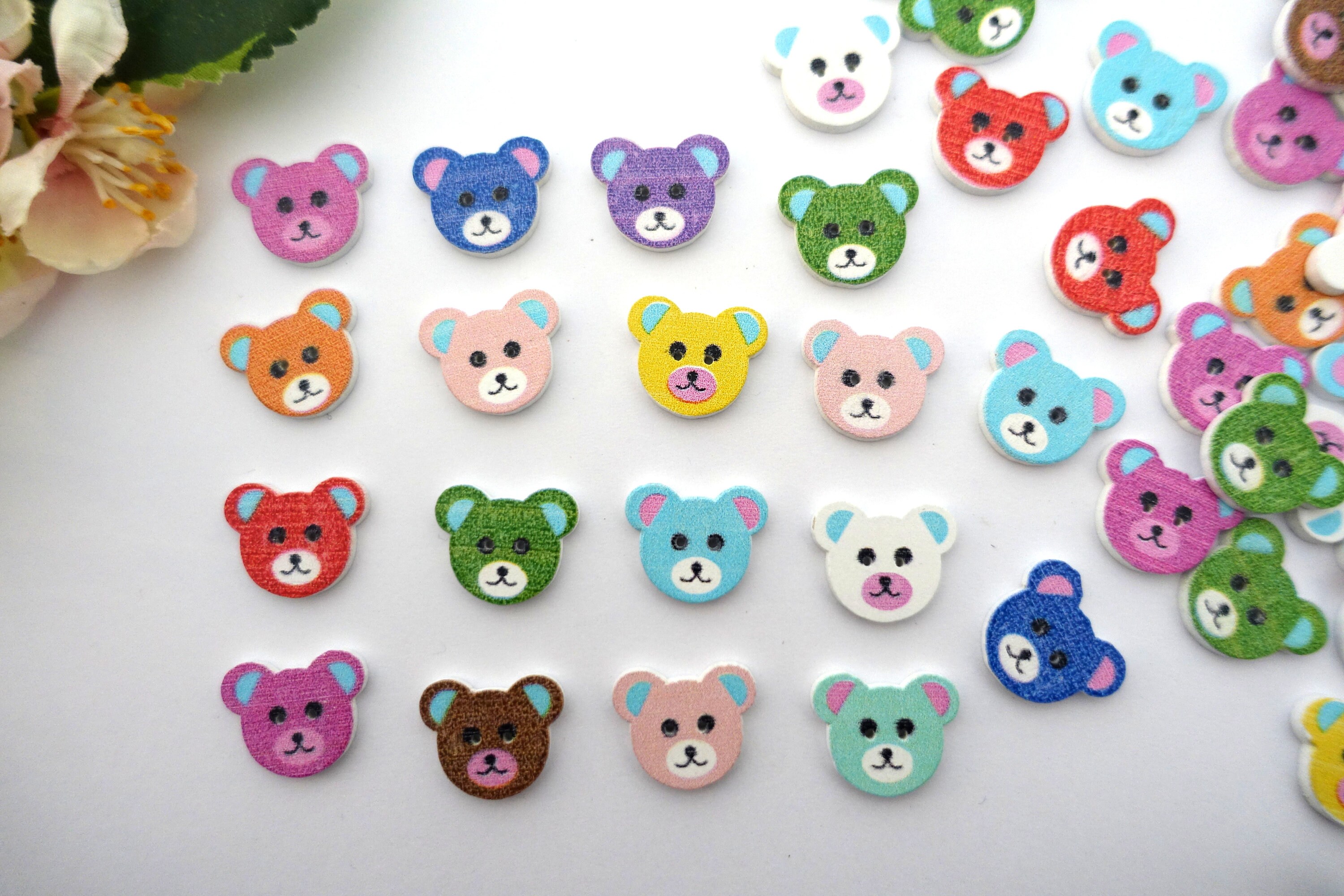 10 Wooden Bear Bears Buttons 18 X 15 Mm Button Kids Buttons - Etsy UK
