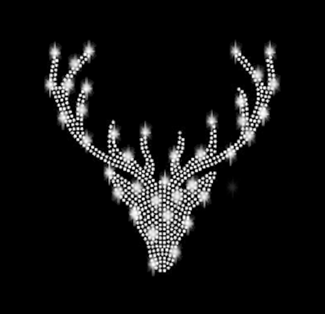 Rhinestone Appliqué Deer Antlers Wiesn Rhinestone Iron-on Transfer Hot ...