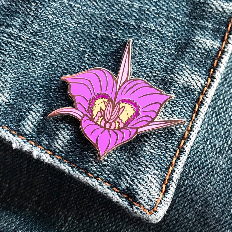 Mariposa Lily Enamel Pin / Wildflower Botanical Illustration Lapel ...
