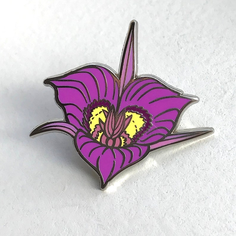 Mariposa Lily Enamel Pin / Wildflower Botanical Illustration Lapel ...