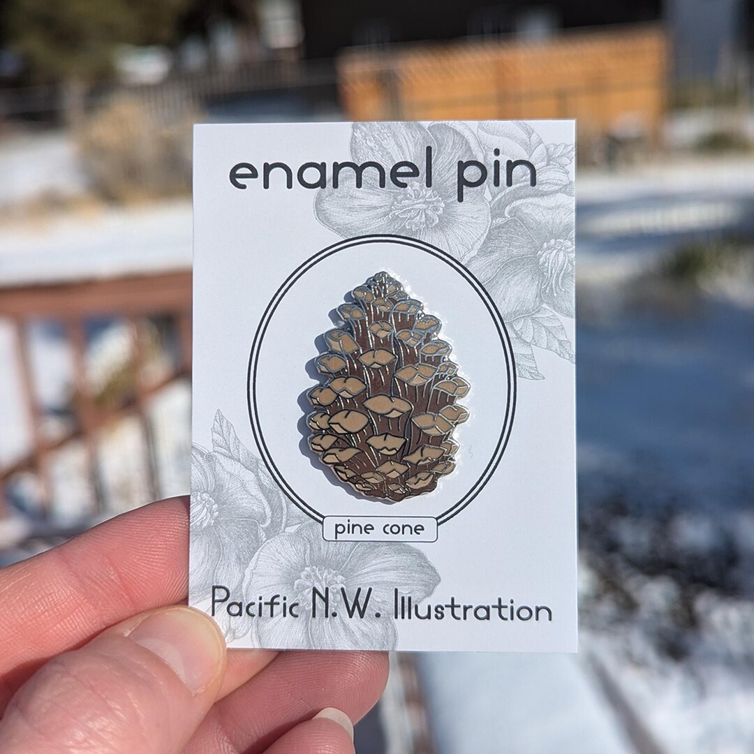 Pine Cone Enamel Pin | Botanical Pin, Pine Cone Custom Pin for Hats ...