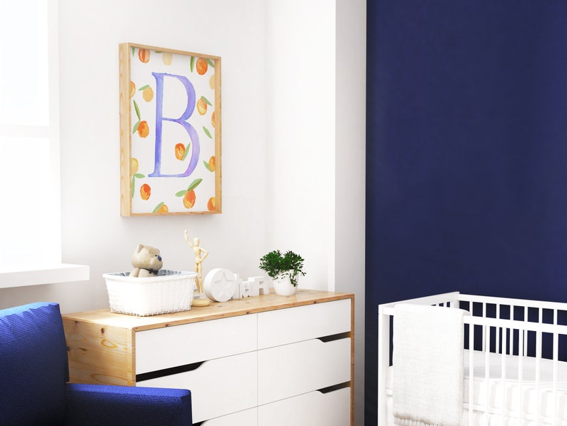 Citrus Watercolor Letter B Initial, Citrus Painting, Letter B Painting ...