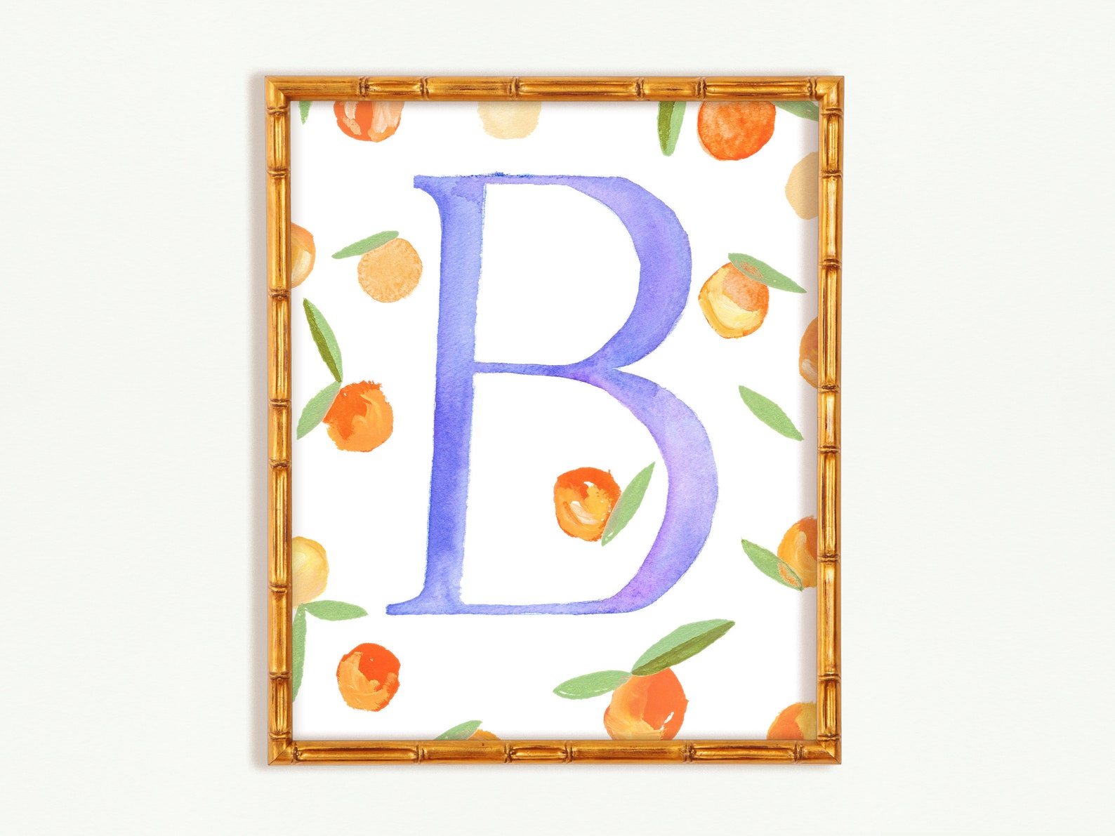 Citrus Watercolor Letter B Initial, Citrus Painting, Letter B Painting ...