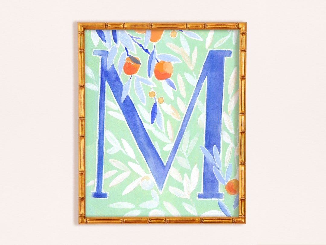 Letter M Art Print Colorful Girls Room Artwork. Bright - Etsy