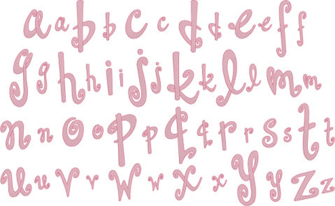 Machine Embroidery Design Letters Diva Pink ABC 2 Inch - Etsy