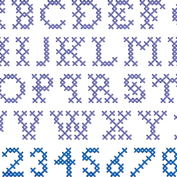 Cross Stitch Font - Etsy