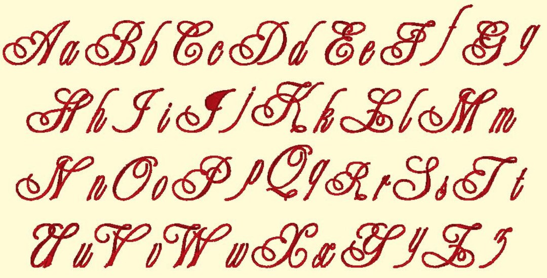 Machine Embroidery Font Letters - Mono Script 1.5, 2, 3 Inch - Etsy