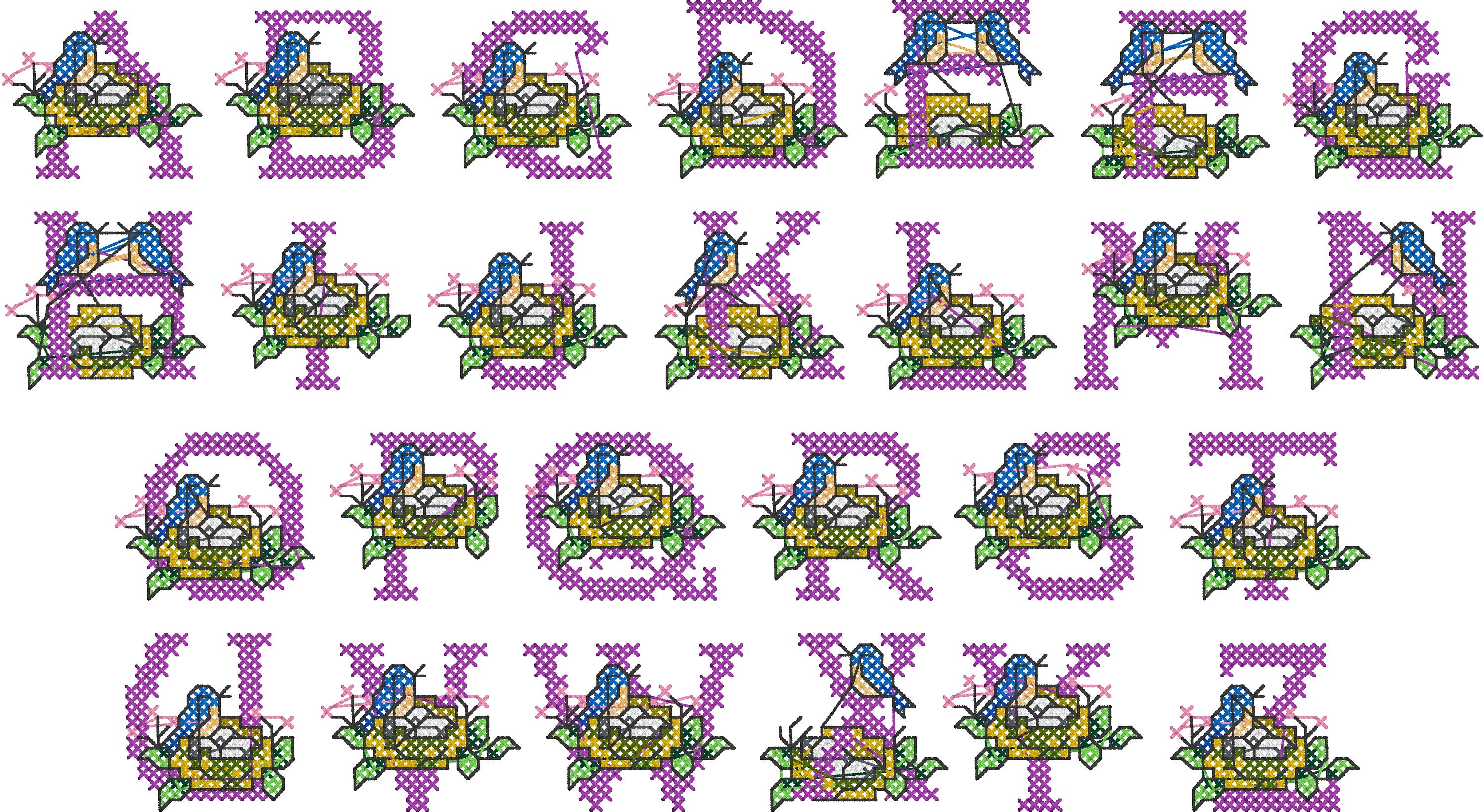 BX Keyboard Letter Fonts Cross Stitch Birdnest 1.5 Inch - Etsy