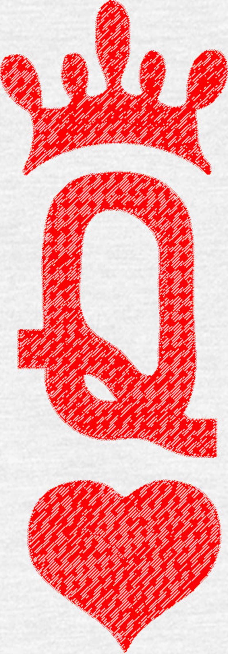 KING and QUEEN Playing Cards Logo T-shirt Machine Embroidery | Etsy