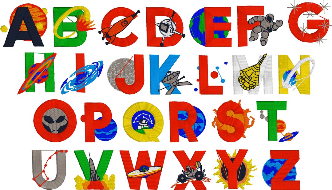 BX Keyboard Letter Fonts - Alphabet Space Font 1.5 Inch - (BX Format ...