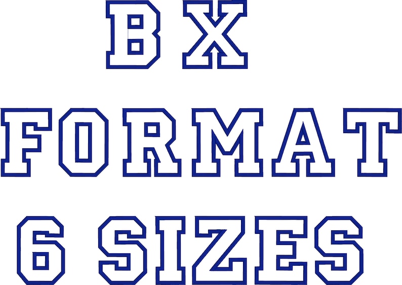 BX Keyboard Letter Fonts - College JERSEY Style Outline - (BX Format ...