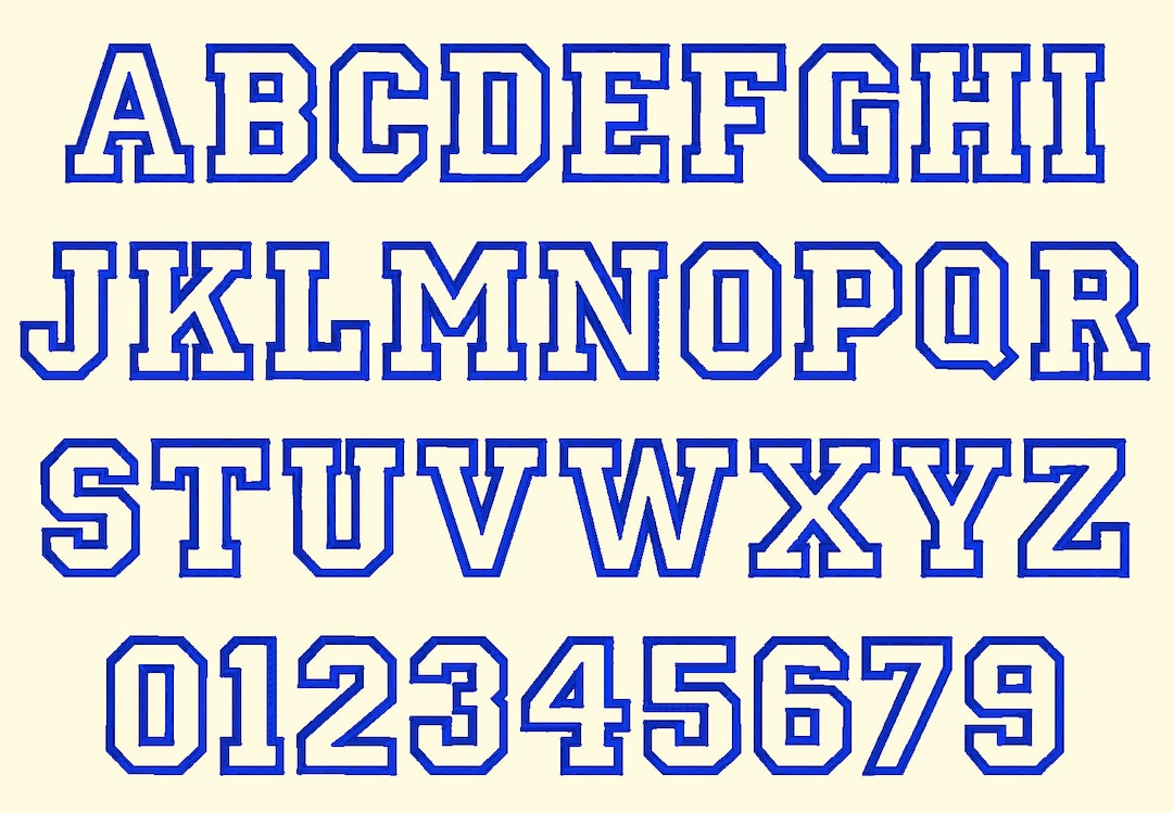 BX Keyboard Fonts - College JERSEY Style Applique - (BX Format Only) - Etsy