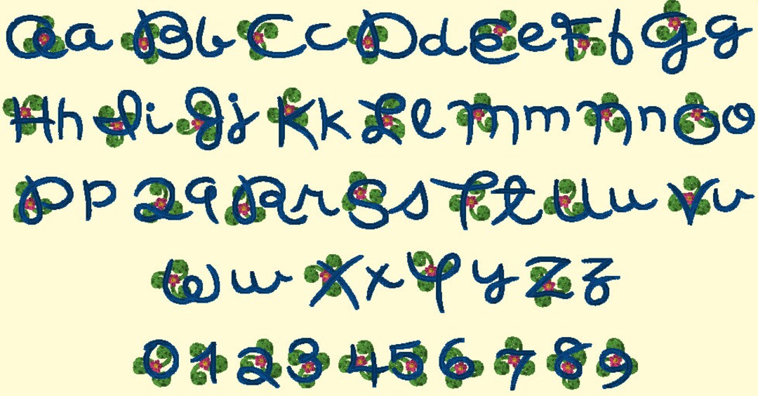 BX Keyboard Letter Fonts - Flower Vine ABC 2 Inch - (BX Format Only) - Etsy