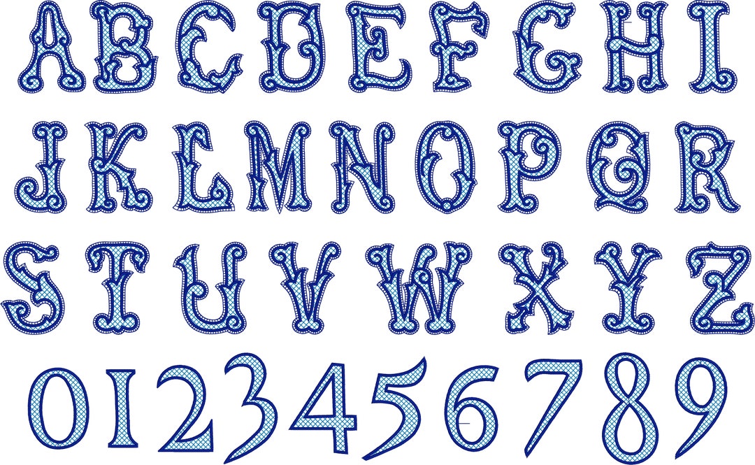 Machine Embroidery Design Letters - Tudor Lace Monogram - Etsy