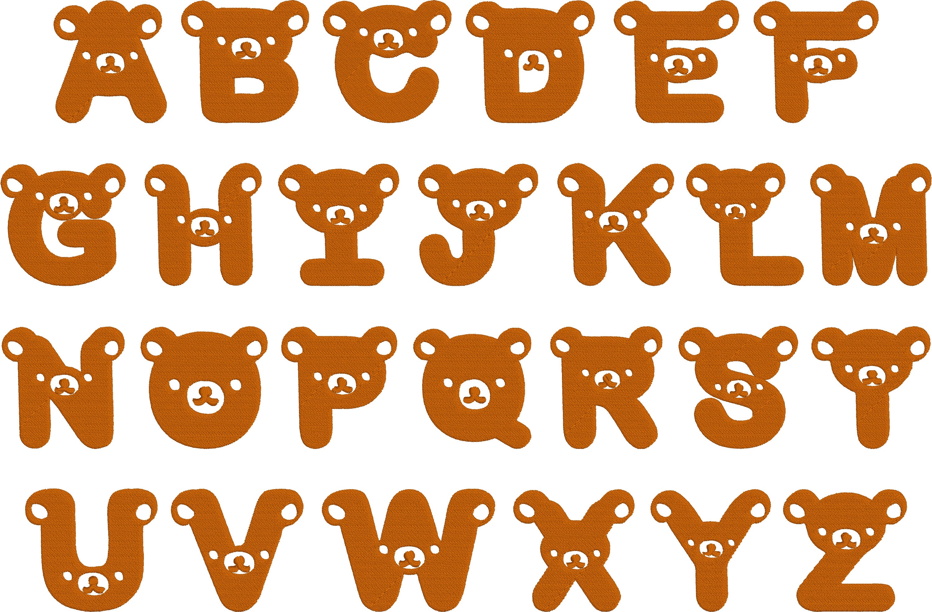 BX Keyboard Letter Fonts - Bear Face ABC - (BX Format Only) - Etsy