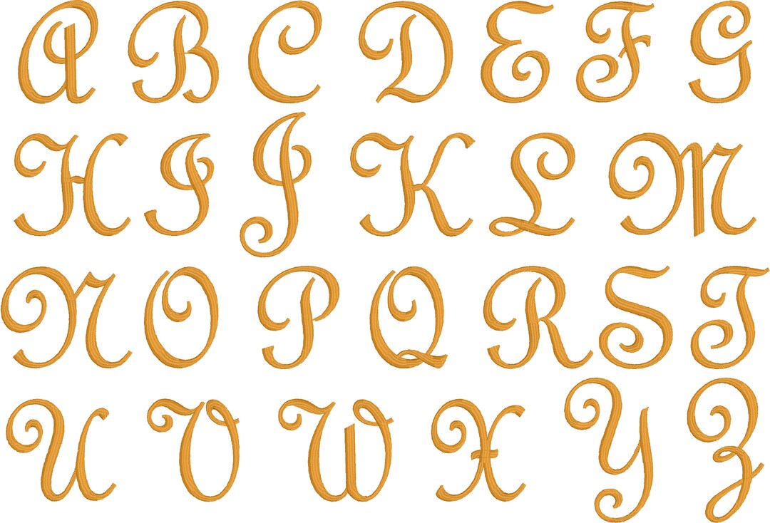 Embroidery Machine Files - French Monogram Script 1.5 Inch Letters - Etsy