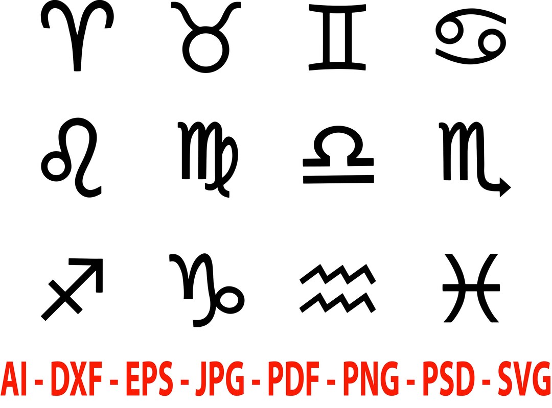 Zodiac Symbols Vector Graphics Files(updated Size/resolution) for ...