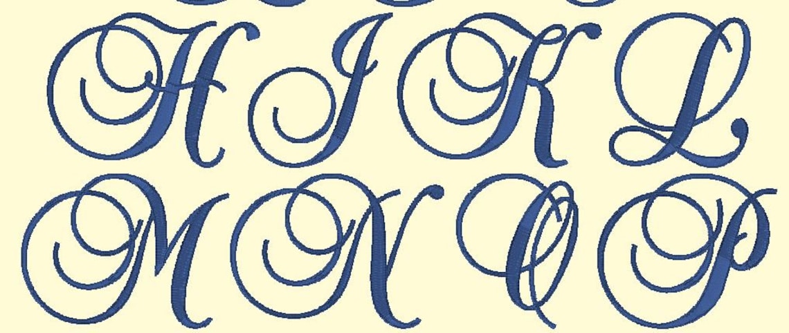 Machine Embroidery Font Letters Mono Script 2 Inch - Etsy