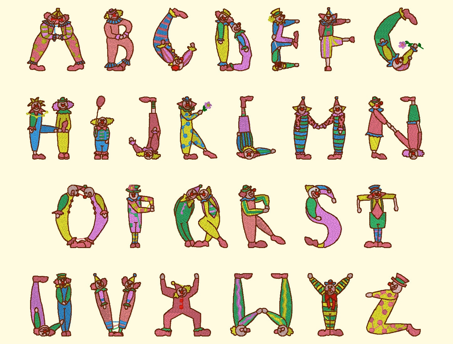 BX Keyboard Letter Fonts - CLOWN Alpha 2.5 Inch - (BX Format Only) - Etsy