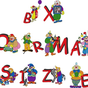 BX Keyboard Letter Fonts - Clown ABC Font 3 Inch - (BX Format Only) - Etsy